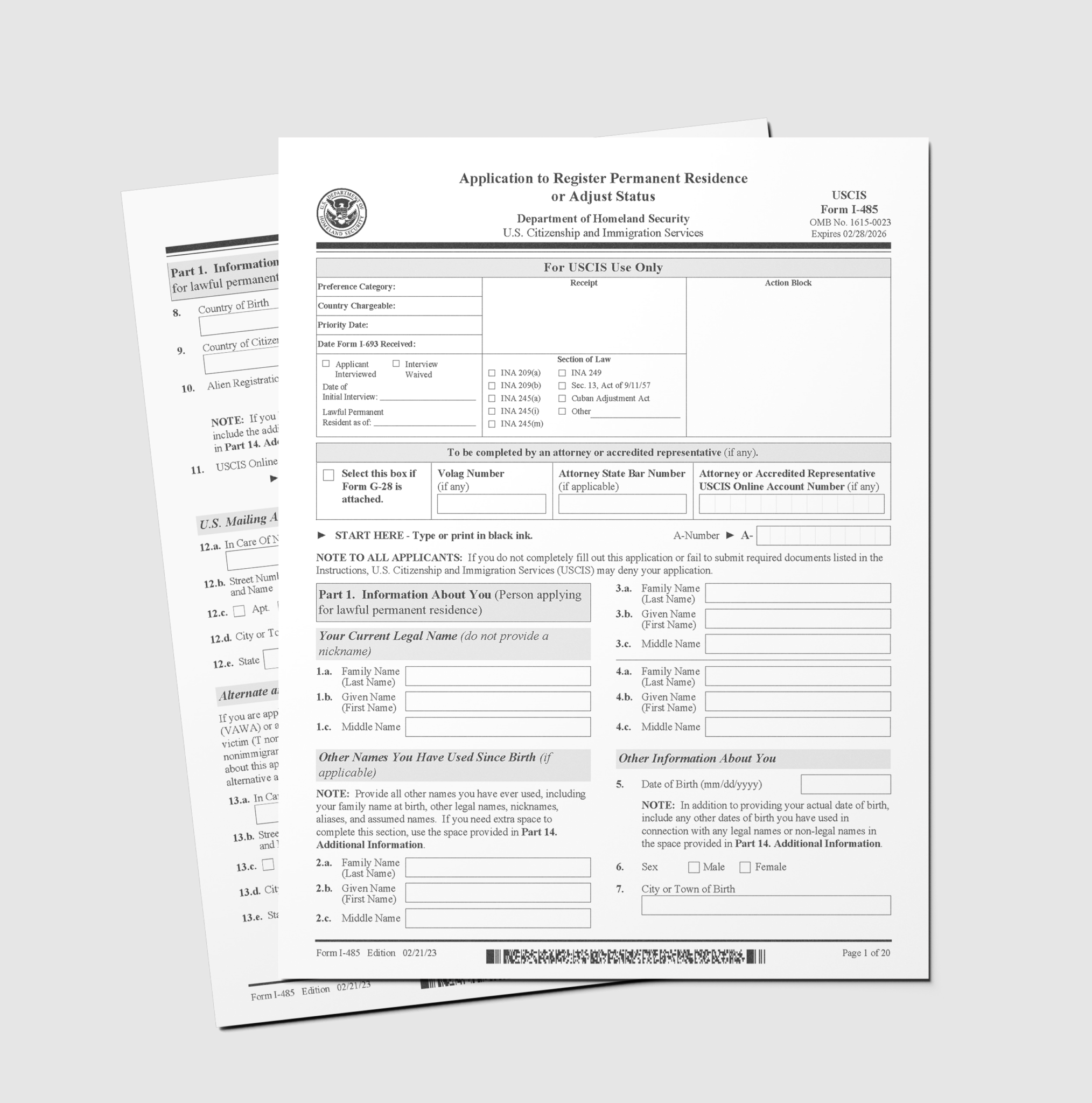 How to Fill Out Form I-485, Register Permanent Residence